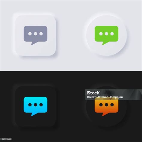 말풍선 아이콘 세트 웹 디자인을 위한 다색 뉴모피즘 버튼 소프트 Ui 디자인 애플리케이션 Ui 등 아이콘 세트 버튼 벡터 가상현실에 대한 스톡 벡터 아트 및 기타 이미지