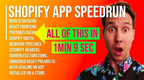 Shopify App World Record 1min 9sec Speedrun Ralf Elfving