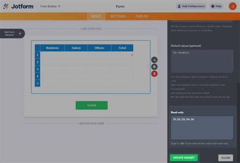 How To Set Up The Spreadsheet Widget