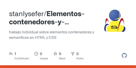 Elementos Contenedores Y Semanticos En Html Y Css Floatclearhtml At Main · Stanlysefer