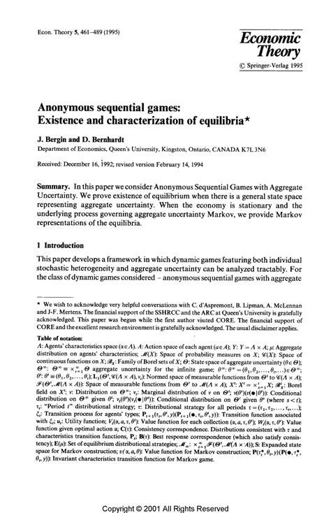 Pdf Anonymous Sequential Games Existence And Characterization Of Equilibria