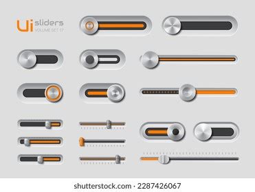 Ui Slider Bar Buttons Adjustable Knobs Stock Vector Royalty Free 2287426067 Shutterstock