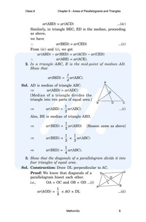 ncert solutions for class 9 maths chapter 9 exercise 9 3 mathongo