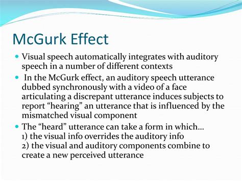 Ppt Non Auditory Influences On Speech Perception Powerpoint