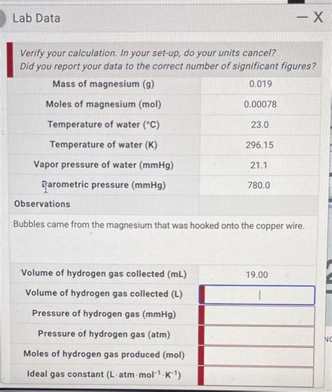 Solved Lab Data Chegg