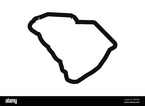 South Carolina Outline Symbol Us State Map Vector Illustration Stock