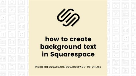 How To Add Text To The Background Of A Section In Squarespace 71
