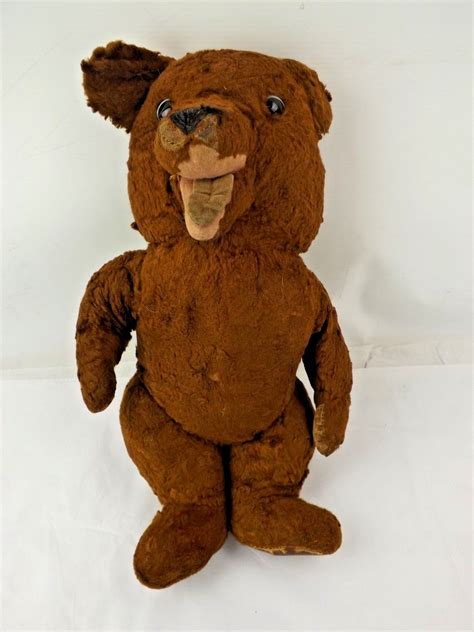 Vintage Musical Teddy Bear Straw Stuffed 19301940s German Manufacture