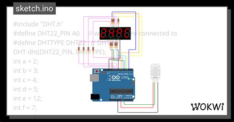 7 Segment 4 Digit Temp Complete Wokwi Esp32 Stm32 Arduino Simulator