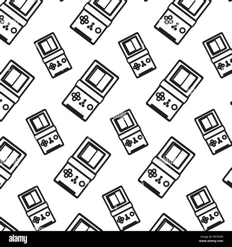 Line Hand Tetris Videogame Console Background Stock Vector Image And Art Alamy