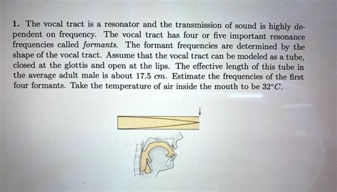 The Vocal Tract Is A Resonator And The Transmission Of Sound Is Highly