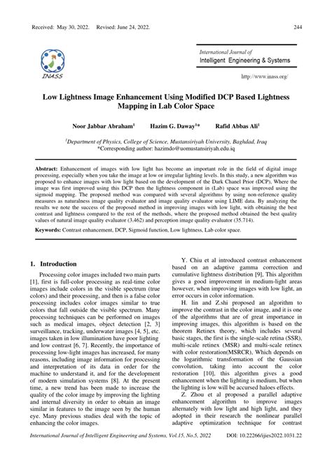Pdf Low Lightness Image Enhancement Using Modified Dcp Based