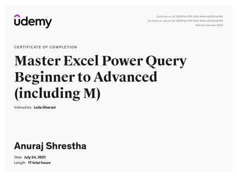 Ca Anuraj Shrestha On Linkedin Excel Powerquery Udemy