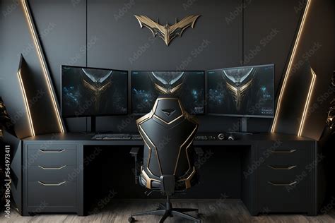 Stylish Modern Gaming Room 3 Monitors Gaming Chair Ultimate Gaming