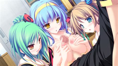 rule 34 blue hair breasts brown hair censored enomoto yoshika female