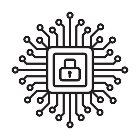 Cyber Security Icon Vector Security Logo Artificial Intelligence Keyhole Symbol Speed Internet
