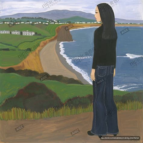 Ai创作图看海的少女 望海的女孩 女孩风景画 看海的姑娘 江边的少女 女学生海边插画 黄河母亲插画 水边的姑娘 站在河岸的女孩 河湖边女孩 海边走过的女孩 海边行走的女孩 海边发呆的女孩 看海