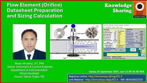 Flow Element Orifice Datasheet Preparation And Sizing Calculation Bkstf