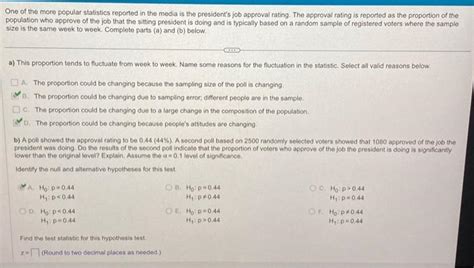 Solved I Need The Answer To Finding The Test Statistic For