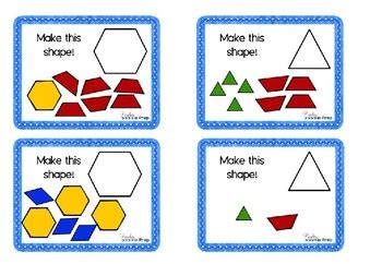 Pattern Block Task Cards By Priceless In Prep Teachers Pay Teachers