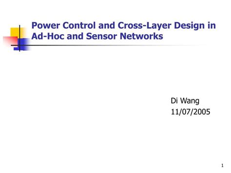 Ppt Power Control And Cross Layer Design In Ad Hoc And Sensor