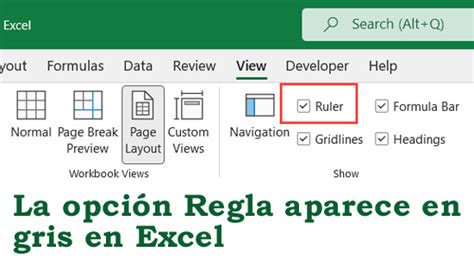 La Opción Regla Aparece En Gris En Excel ¡prueba Estos Sencillos Trucos