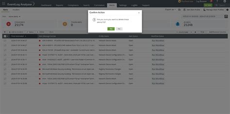 アラートの一括削除 更新