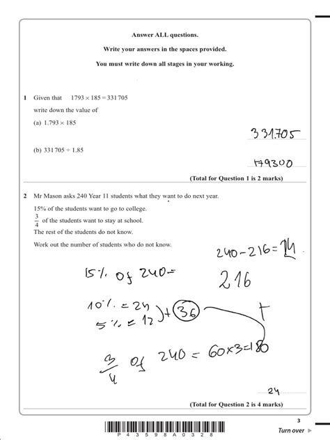 Non Calculator 2013 Pdf Speed