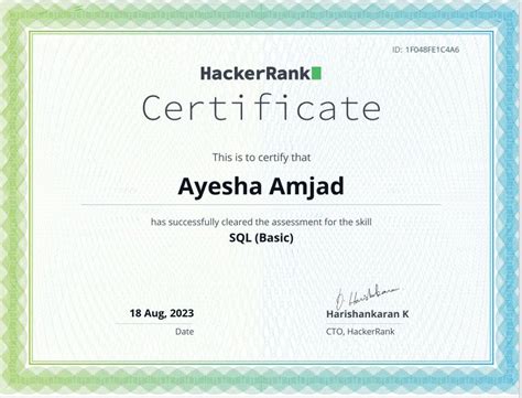Ayesha Amjad On Linkedin Newcertificate Hackerrank Skills