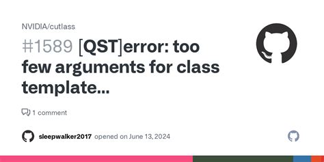Qst Error Too Few Arguments For Class Template Cutlassepilogue