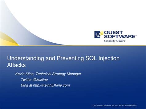 Ppt Understanding And Preventing Sql Injection Attacks Powerpoint