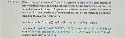 Solved 25 New String Sp7 It Method The Spl It Method In