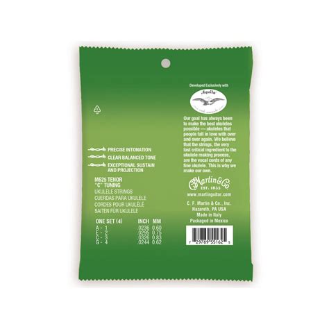Martin Guitar M625 Premium Ukulele Strings Polygut Tenor Gauge Bunnings Australia