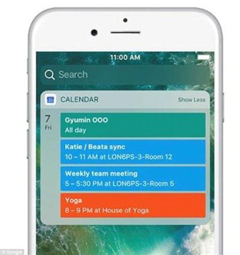 Google Calendar S New Today Widget For IOS Daily Mail Online