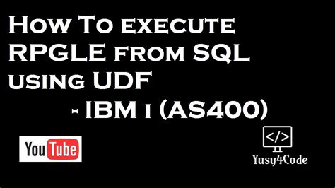 Introduction To User Define Function In IBM I AS For Beginners YouTube