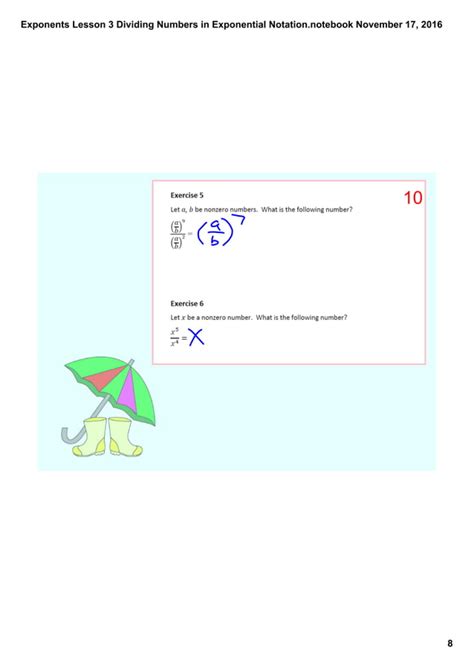Exponents Lesson 3 Dividing Numbers In Exponential Notation Pdf