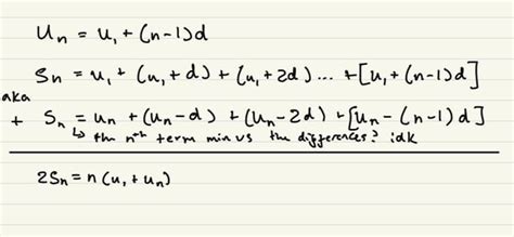 Derivationproving The Formulae For The Sum Of An Arithmetic Sequences