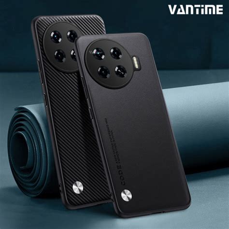 Vantime For Tecno Spark Pro Plus G Case PU Leather Back Carbon Fiber Pattern Slim Matte