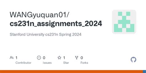 Github Wangyuquan01cs231nassignments2024 Stanford University Cs231n Spring 2024