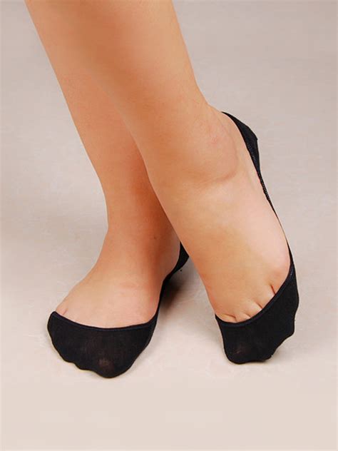 Black Cotton Women S Sexy Boat Ankle Socks Milanoo Com