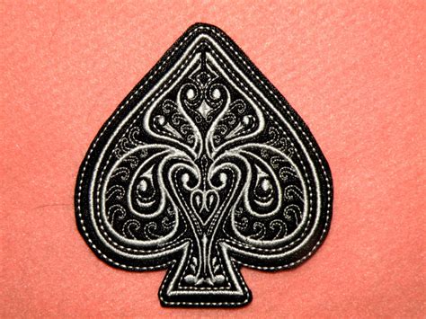 Ace Of Spades Iron On Patch On Cowhide Leather Etsy