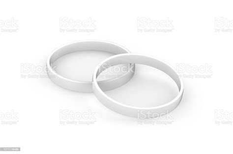 격리 된 흰색 배경에 흰색 실리콘 팔찌 모형 템플릿 3d 일러스트 0명에 대한 스톡 사진 및 기타 이미지 0명 고무 고무밴드 Istock