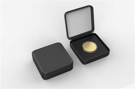 플라스틱 케이스와 종이 상자에 빈 증거 동전 3d 렌더링 그림입니다 0명에 대한 스톡 사진 및 기타 이미지 0명 1 센트 3차원 형태 Istock