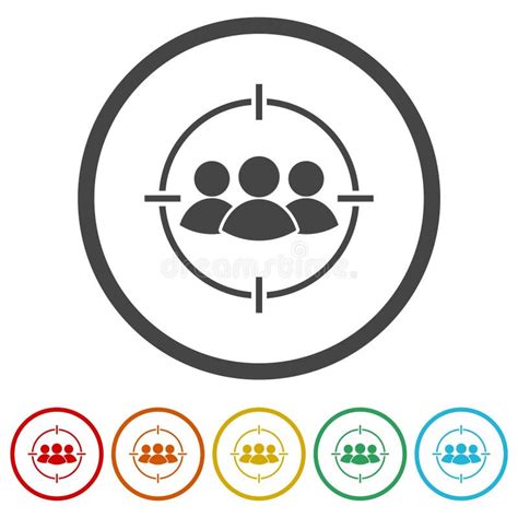 Target Audience Icon Set Icons In Color Circle Buttons Stock Illustration Illustration Of