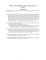 Homework Pdf EECS Antennas Design For Wireless Communication Links Fall Homework