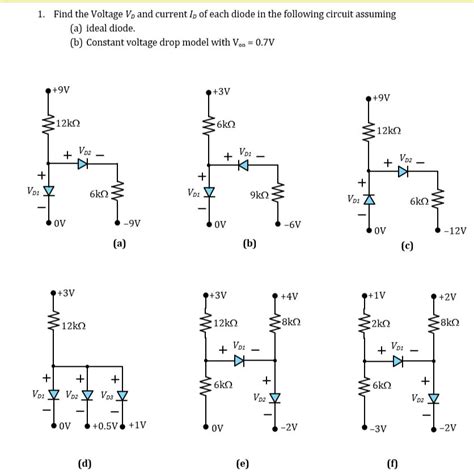 Solved Find The Voltage Vo And Current I Of Each Diode In Chegg