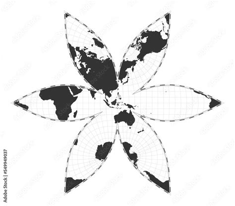 Vector World Map The U S Centric Gingery World Projection Plan World Geographical Map With