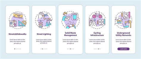 Conceptual Mobile App Page Screen For City Infrastructure Onboarding Vector Infrastructure