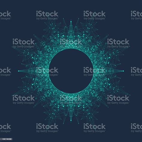 양자 컴퓨팅 개념 딥 러닝 인공 지능 비즈니스를위한 빅 데이터 알고리즘 시각화 과학 프리젠 테이션 포스터 표지 벡터 일러스트