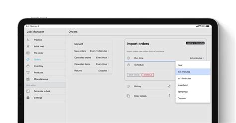 Select Pre Defined Job Run Time Options